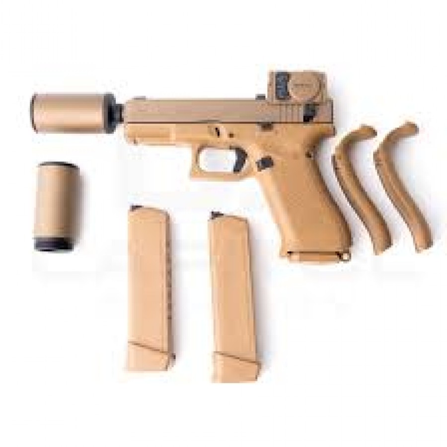 B&T BT-HUSH-PUPPY-KIT-FDE Hush Puppy Glock 19x Suppressed Pistol w ...