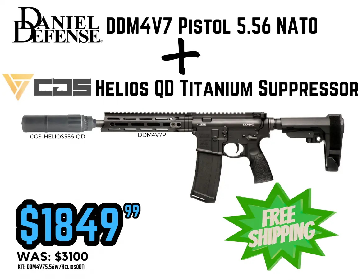Daniel Defense DDM4V7 Pistol 5.56 NATO 10.3" Barrel, w/ CGS Helios QD ...